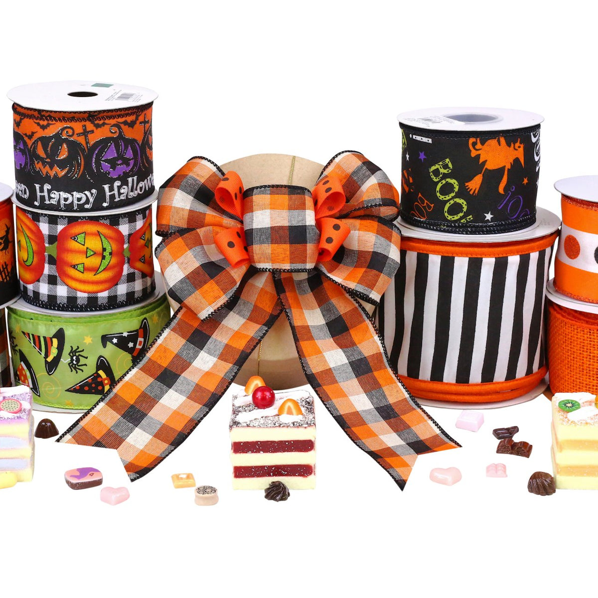 Halloween Ribbon - Pumpkins, Spiders & Candy Corn