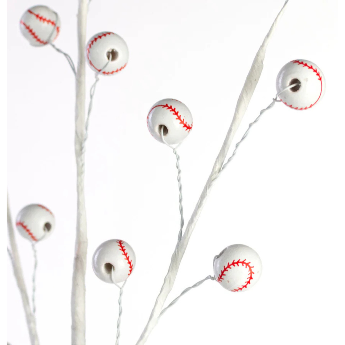 23" Wood Bead Sports Ball Spray: Baseball