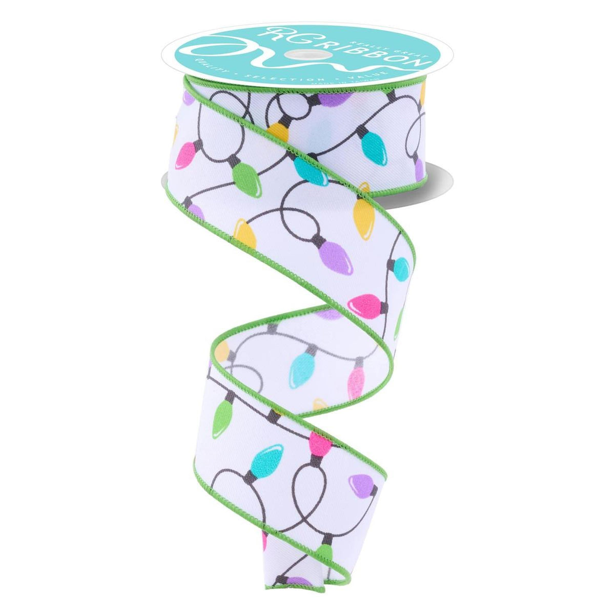 Shop our 1.5" Christmas Lights Ribbon: Pastel (10 Yards)