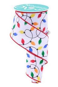 Shop our 2.5" Christmas Lights Ribbon: Primary (10 Yards)