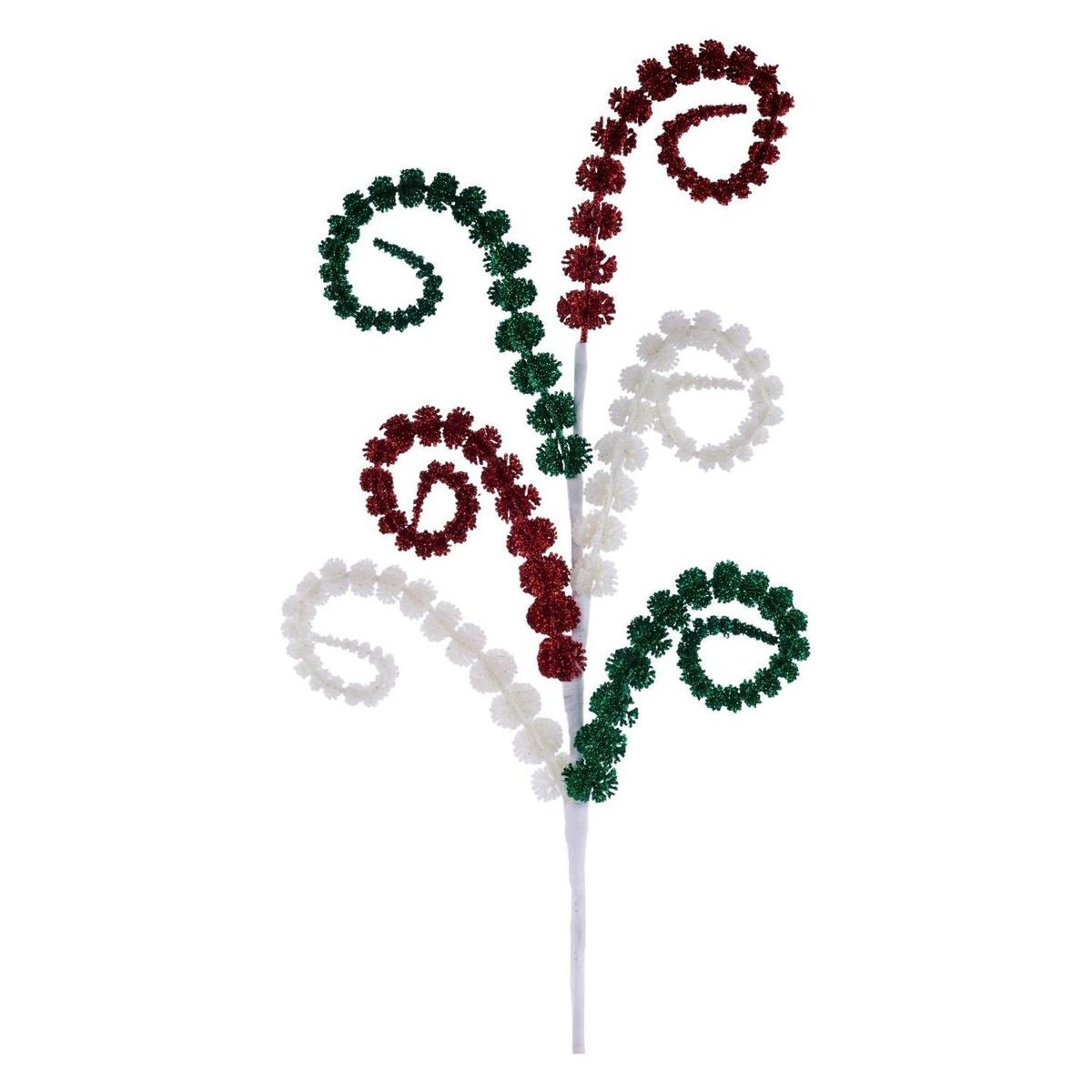 Shop our 25" Glitter Spike Coil Spray: Red/Green