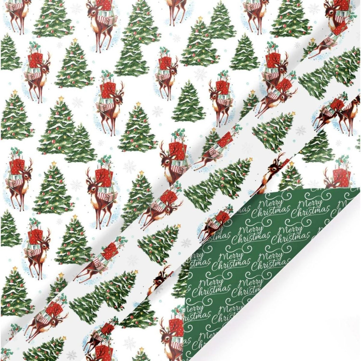 Shop our 30in Reversible Trees Deer Wrapping Paper: Green – Michelle's ...