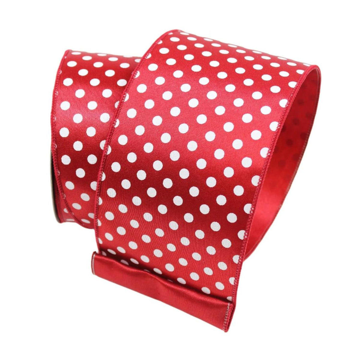 Shop our 4" Mini Polka Dots Ribbon: Red (10 Yards)
