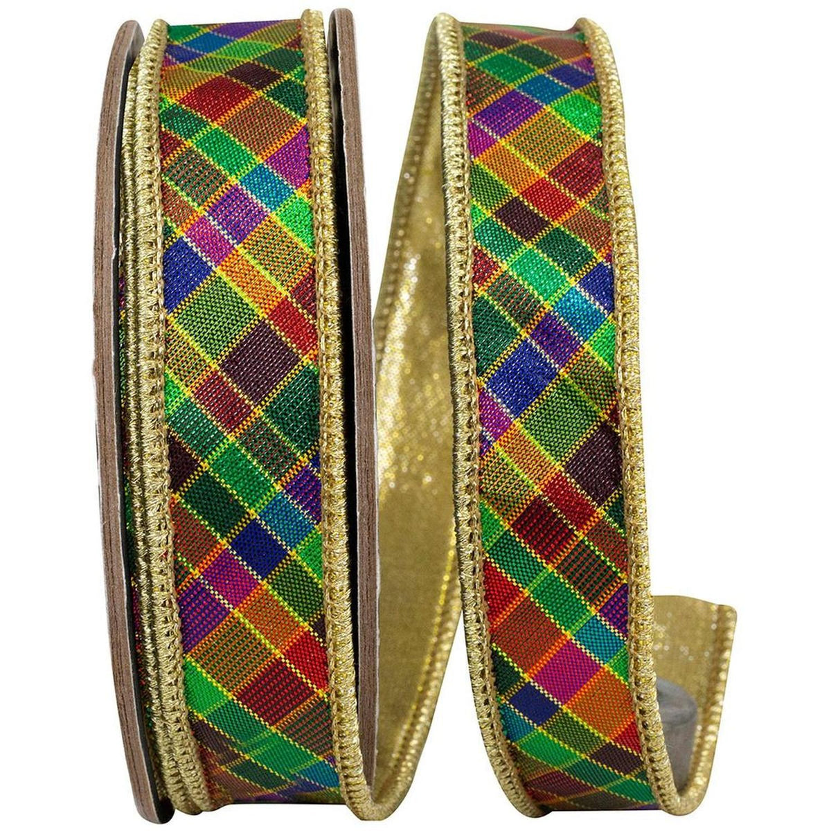 Shop our 1" Plaid Metallic Jewel Tone Ribbon: Multi (5 Yards)