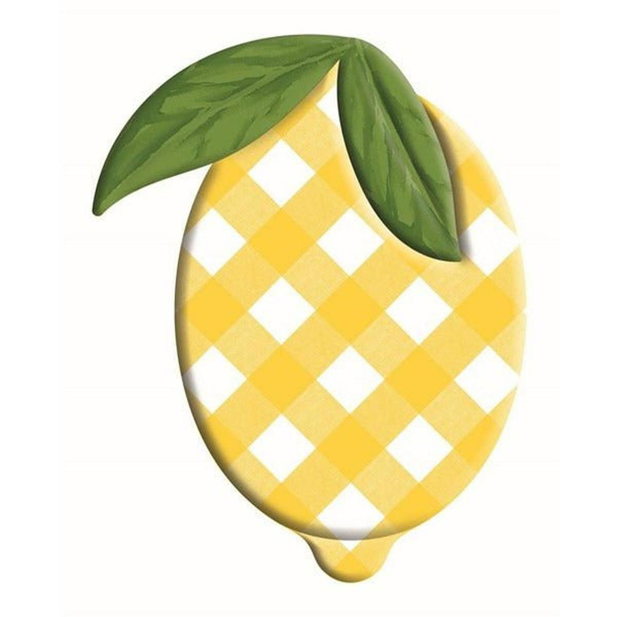 Shop our 12" Metal Embossed Hanger: Check Lemon