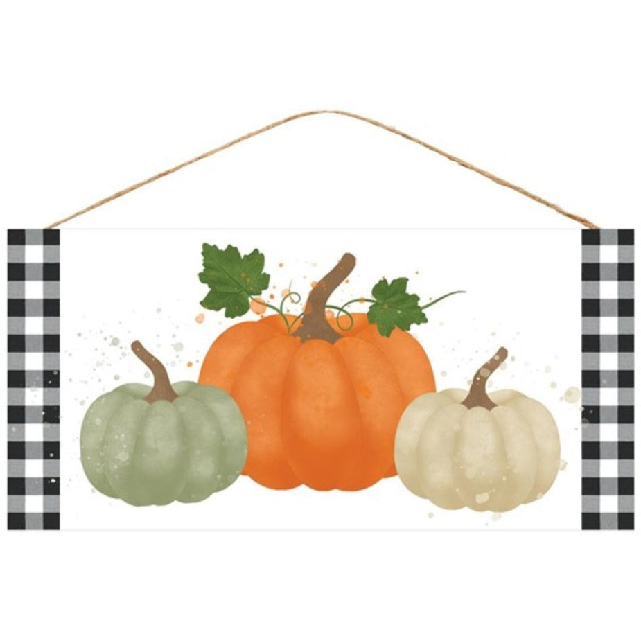 Shop our 12" Wooden Sign: Watercolor Pumpkins