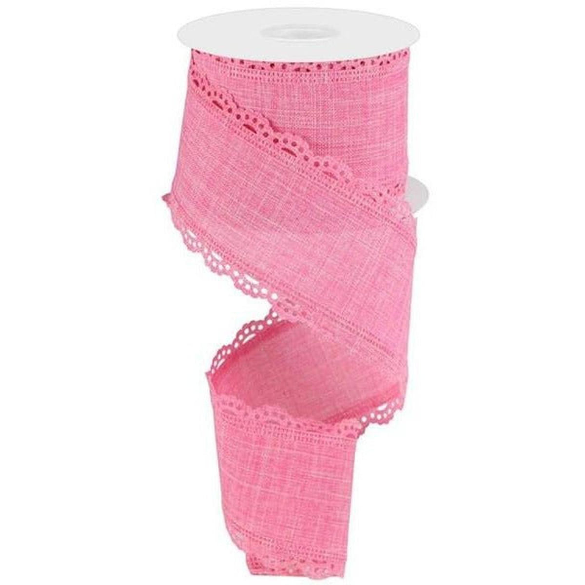 Shop our 2.5" Scalloped Edge Ribbon: Pink (10 Yard)